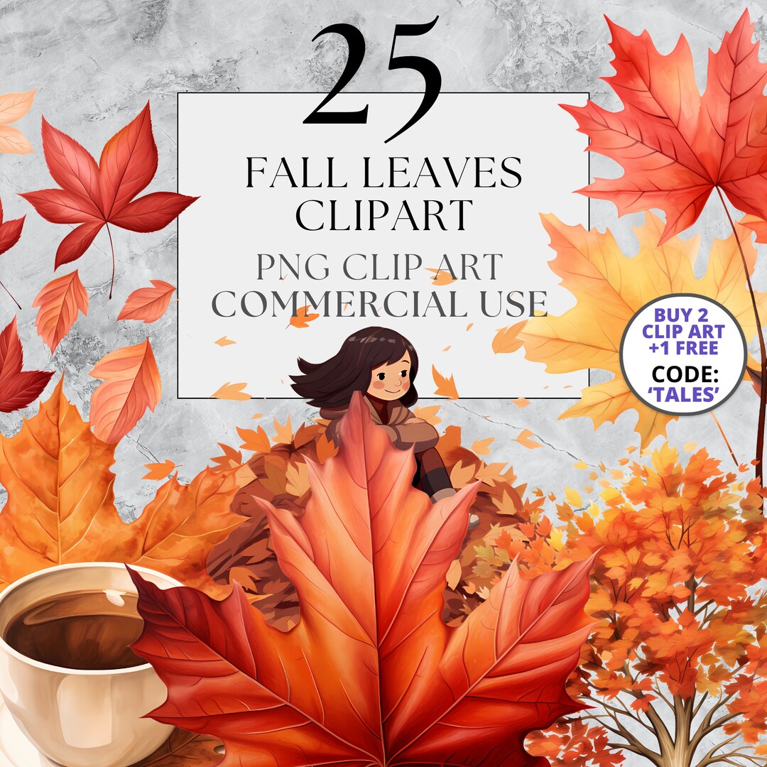 Fall Leaves & Trees Clipart, Autumn Clipart, Watercolor Cozy Autumn ...