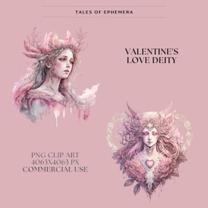 10 Valentine's Love Deity Clipart - Fairytale Clipart, Fantasy Goddess ...