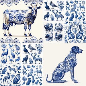 Delft Blue Mega Bundle Delft Blue Designs Delft Blue Digital Paper ...