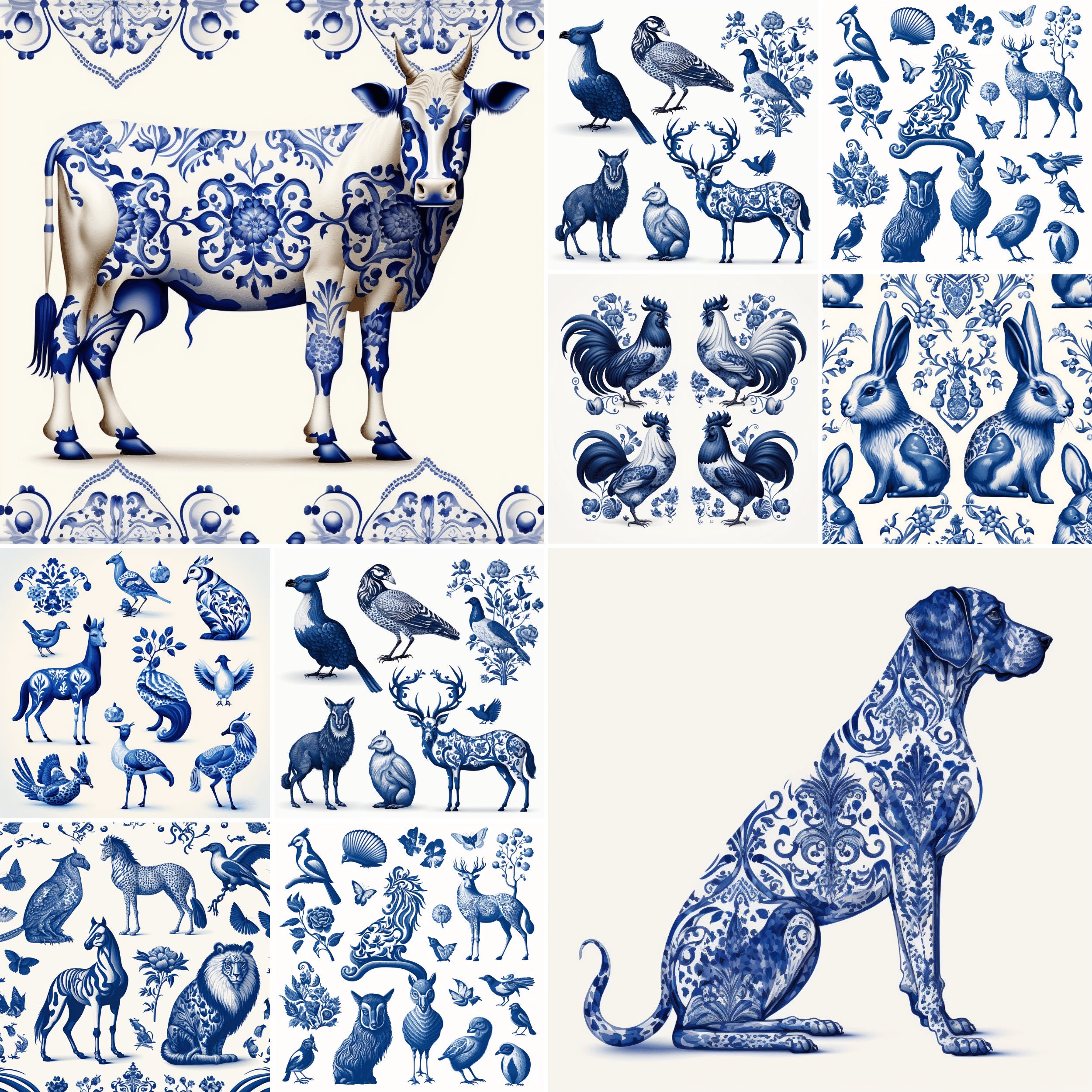 Delft Blue Mega Bundle Delft Blue Designs Delft Blue Digital Paper ...