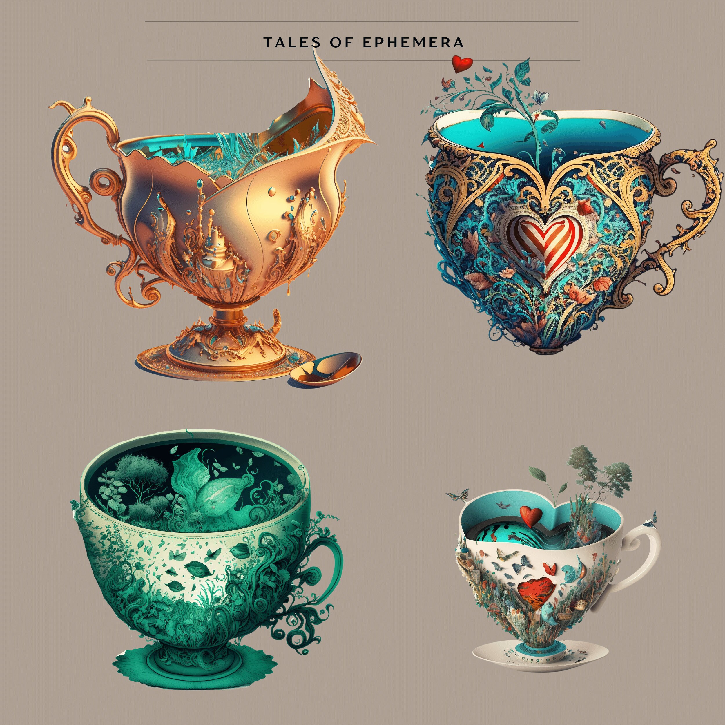 Alice in Wonderland Clipart Fantasy Tea Cup Clipart Fairytale Clipart ...