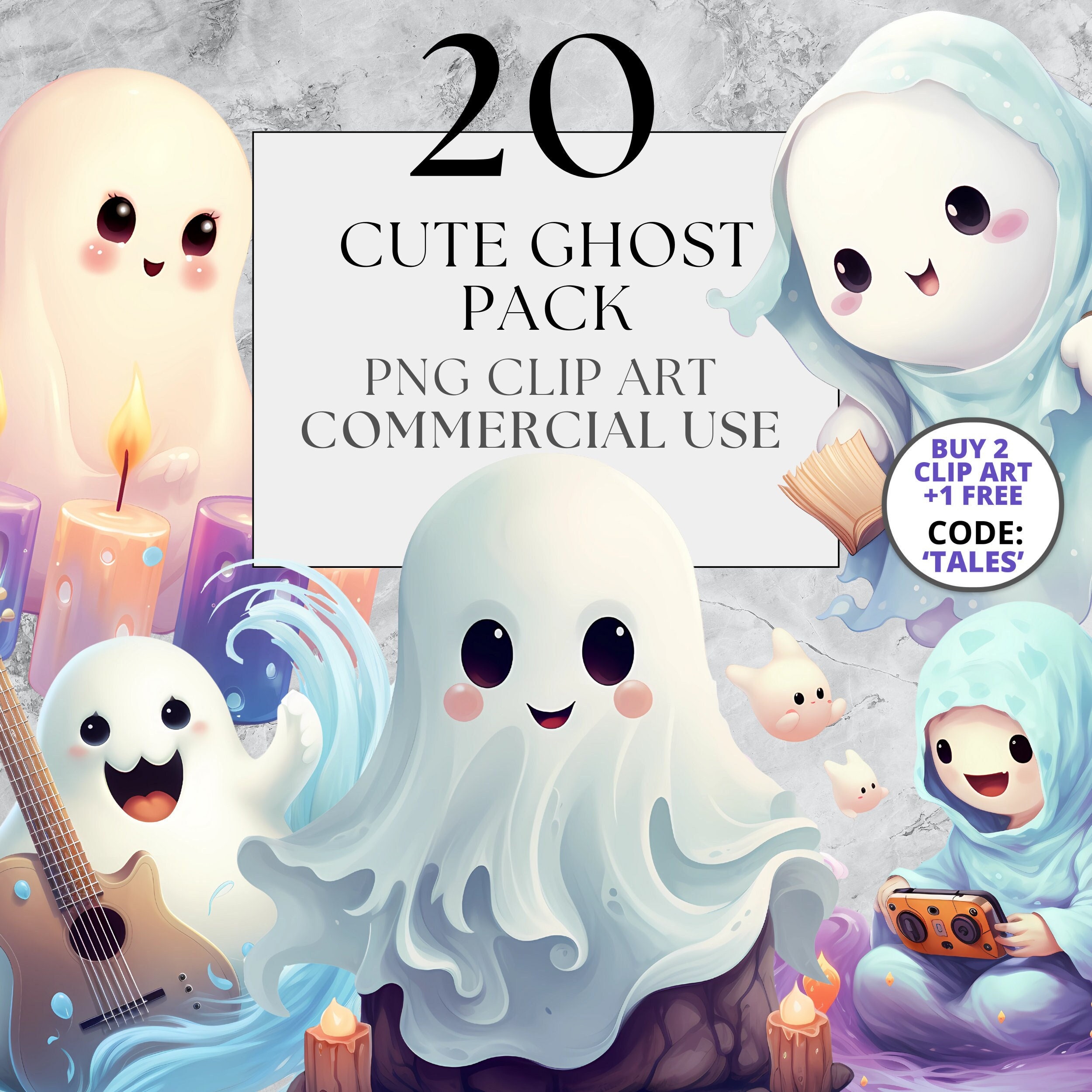 Cute Ghost Halloween Clipart, Childrens Clipart, Cute Clipart, Ghost ...