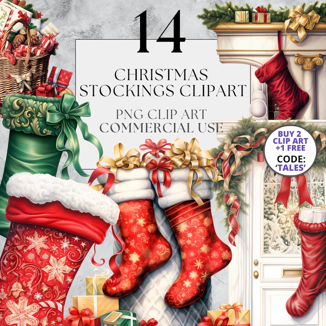 Christmas Stocking Clipart Christmas Present Clipart Christmas Gift ...