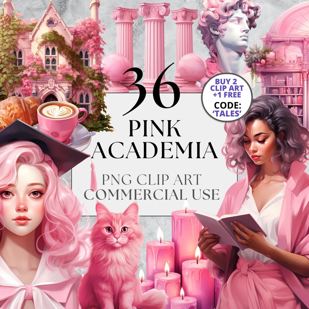 Pink Academia Clipart, Cute Pink Study Studycore Student Graduation ...
