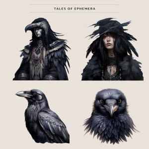 18 Raven Shaman Clipart PNG, Raven Clipart, Fantasy Clipart, Tribal ...