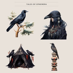 18 Raven Shaman Clipart PNG, Raven Clipart, Fantasy Clipart, Tribal ...