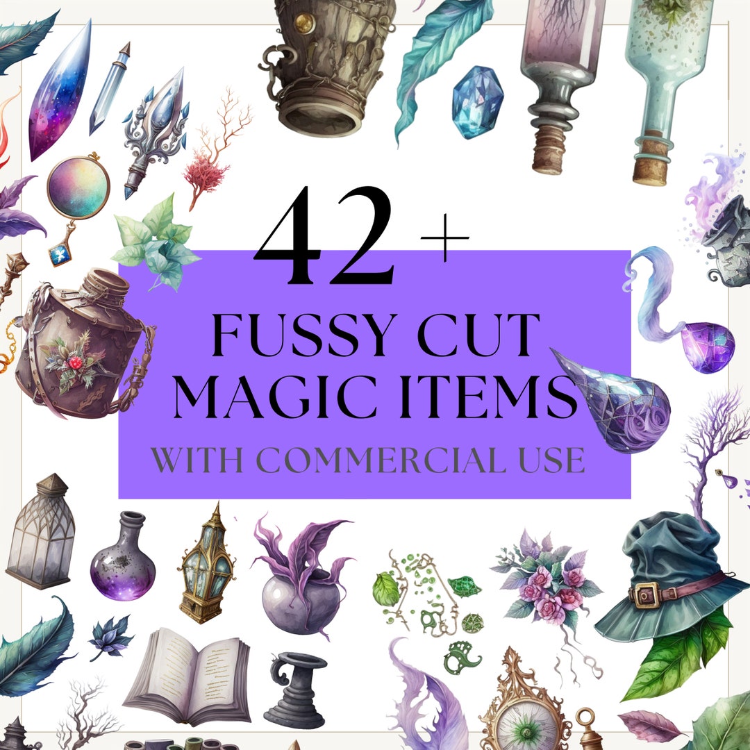 42+ Magic Item Fussy Cuts | PDF Printing Sheets | Fantasy Scrapbooking ...