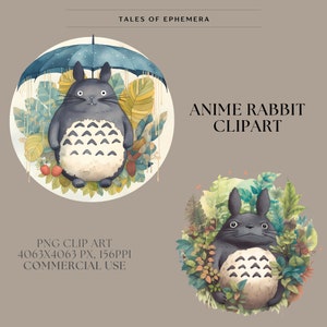 Anime Rabbit Clipart Pack, Kawaii Cozy Watercolor Clipart, Cozy ...