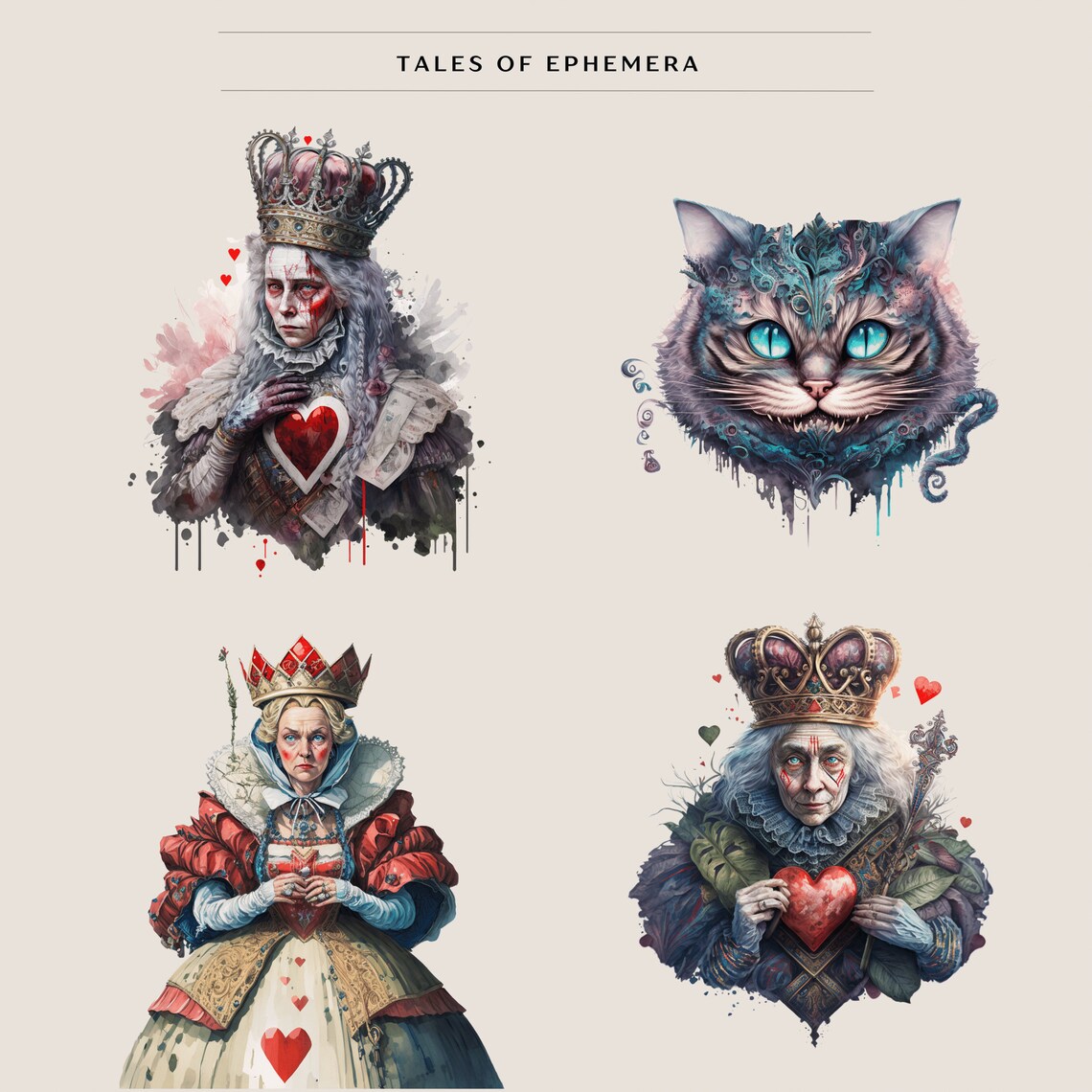 30 Alice In Wonderland Character Clipart PNG Fairytale Clip - Etsy España
