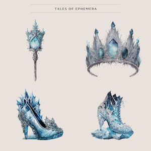 20 Ice Princess Clipart Pack | Frozen Clipart | PNG | Watercolor ...