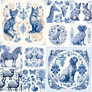 Delft Blue Mega Bundle Delft Blue Designs Delft Blue Digital Paper ...