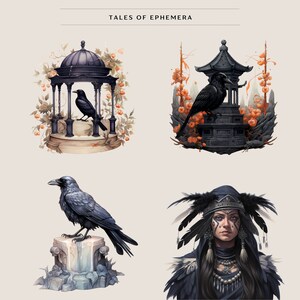 18 Raven Shaman Clipart PNG, Raven Clipart, Fantasy Clipart, Tribal ...