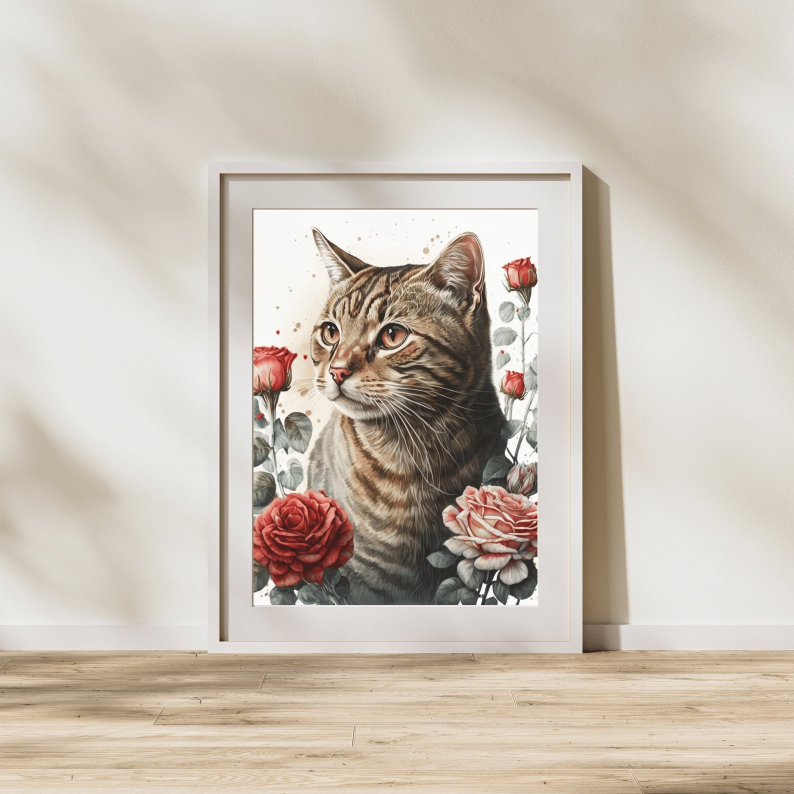 Tabby Cat Clipart Pack Tabby Cat PNG Floral Cat Clipart Full Commercial ...