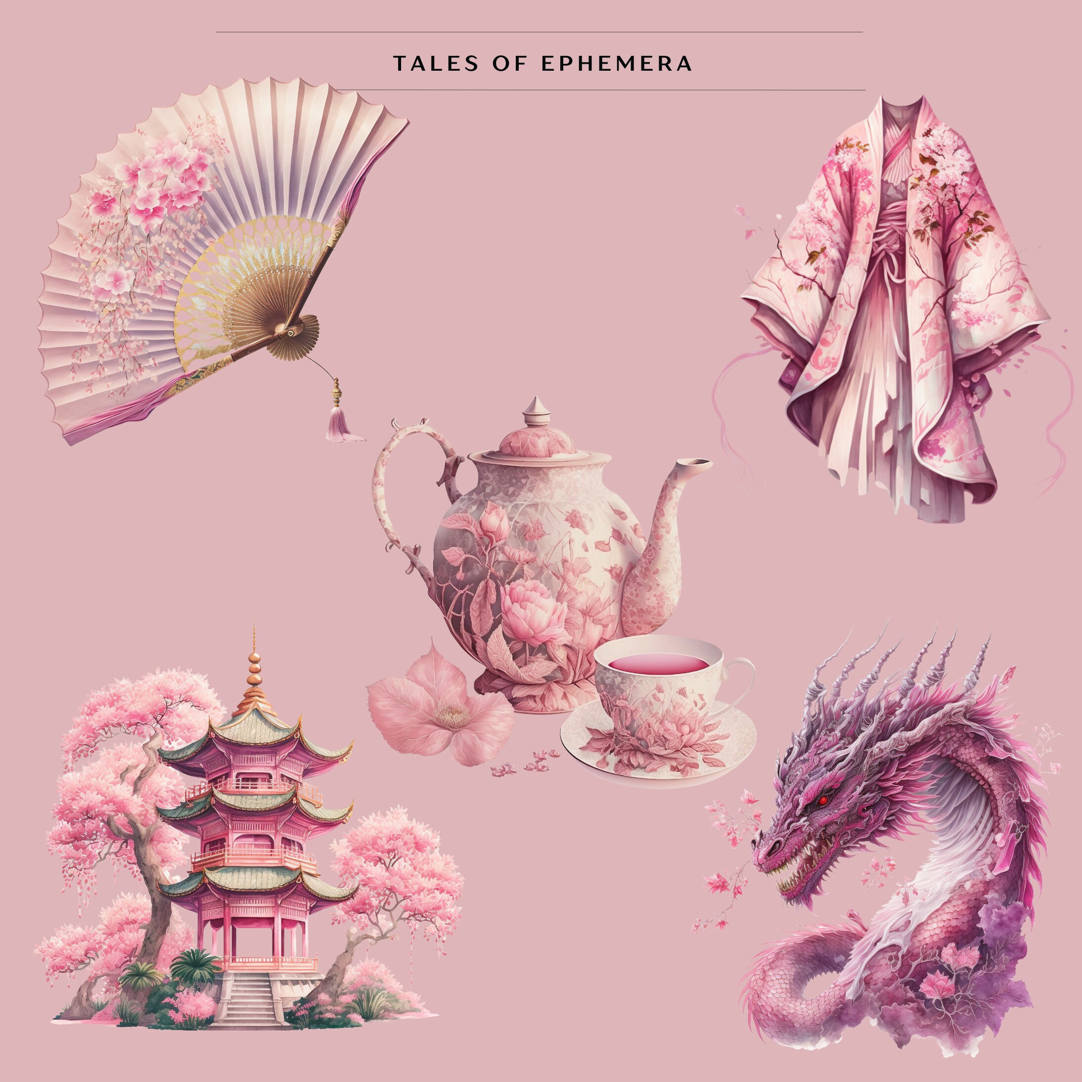 20 East Asian Valentine's Clipart Pack PNG Oriental - Etsy UK