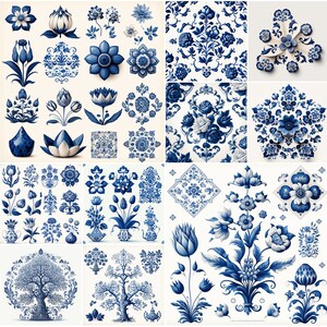 Delft Blue Mega Bundle Delft Blue Designs Delft Blue Digital Paper ...