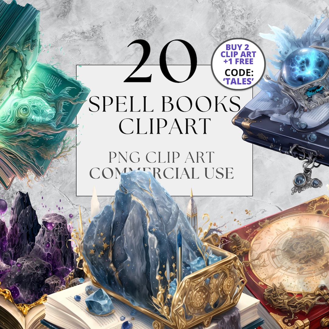 Magic Spell Book Clipart Magic Clipart Fantasy Spellbook PNG Full ...