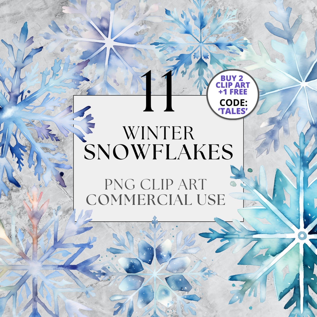 Winter Snowflake Clipart Pack Winter Clipart Cozy Christmas Clipart ...
