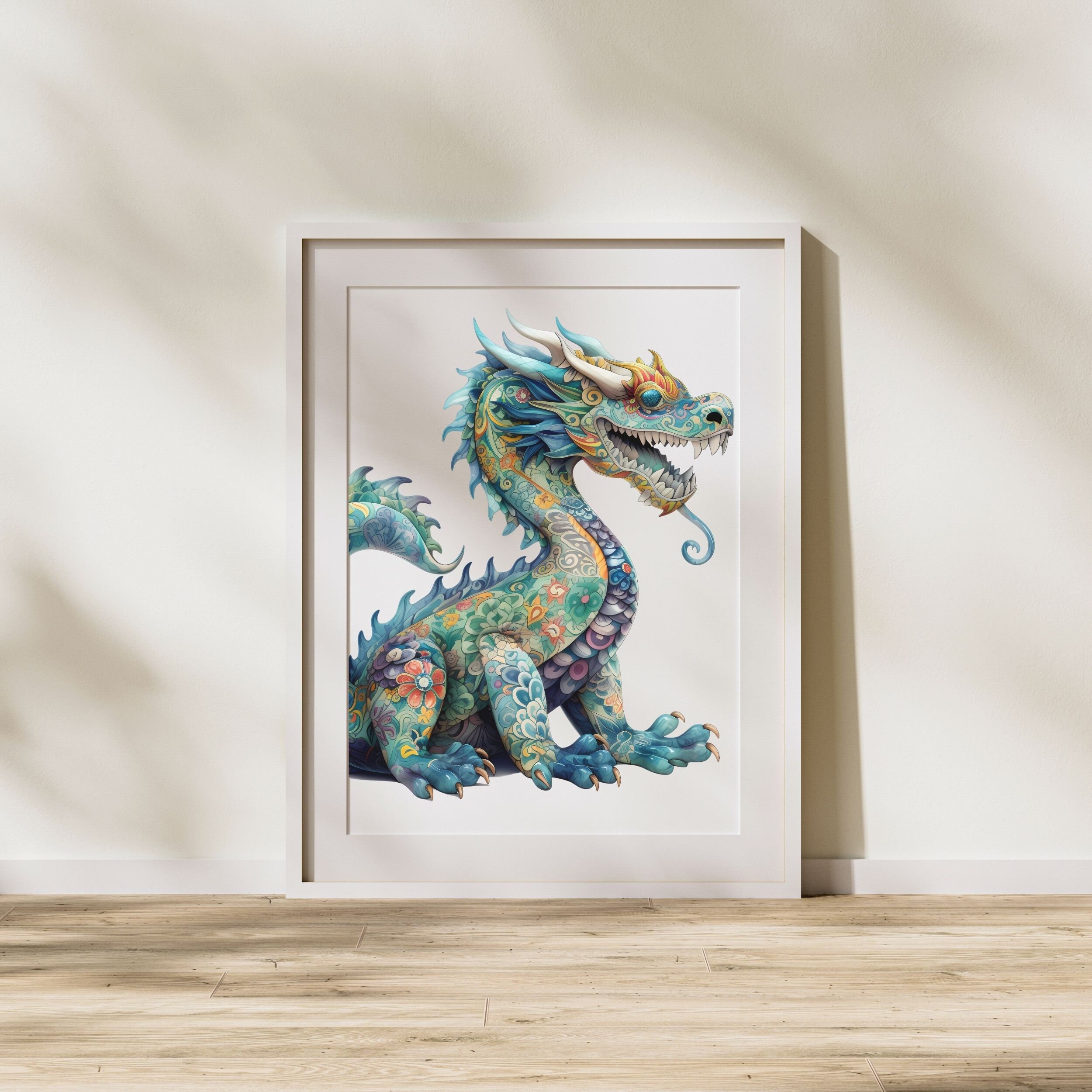14 Deco Dragons Clipart PNG Full Commercial Use Fantasy - Etsy Australia