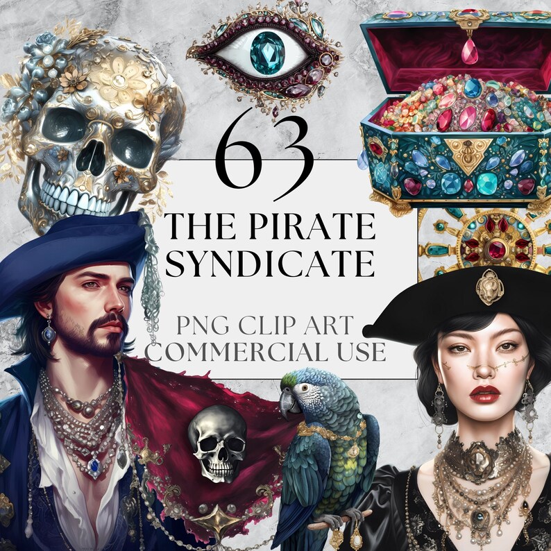 63 the Pirate Syndicate Clipart Pack, PNG Clipart With Full Commercial ...