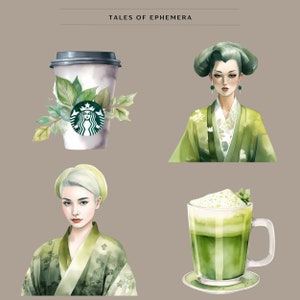 23 Matcha Green Tea Clipart Pack, PNG Matcha Ceremony Clipart ...