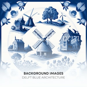 Delft Blue Architecture Patterns | Digital Paper | Printable ...