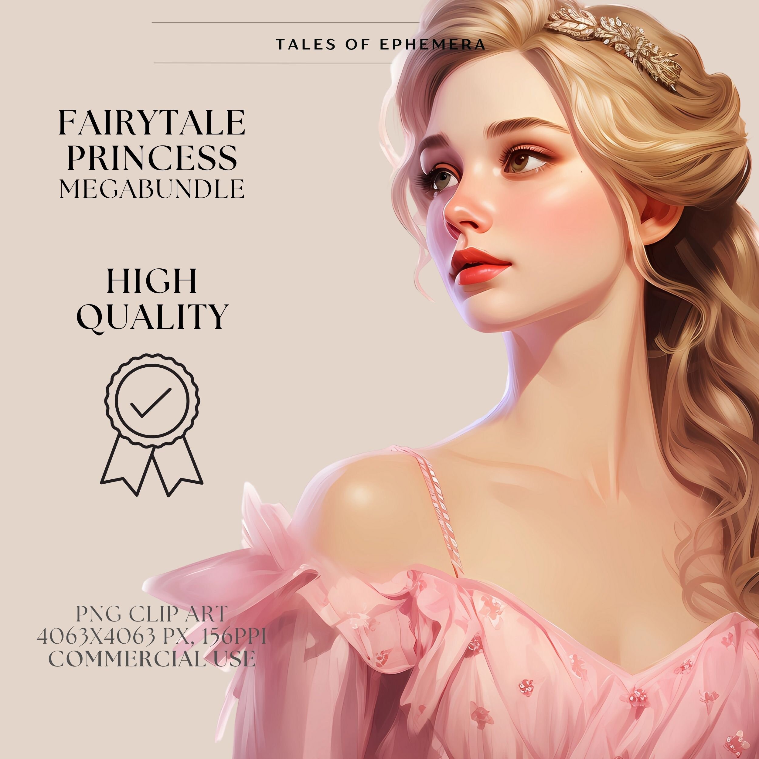 Fairytale Princess Clipart Mega Bundle, Fantasy Princess Clipart, Full ...