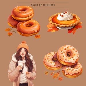 25 Pumpkin Spice Clipart, PNG, Full Commercial Use, Watercolor Cozy ...