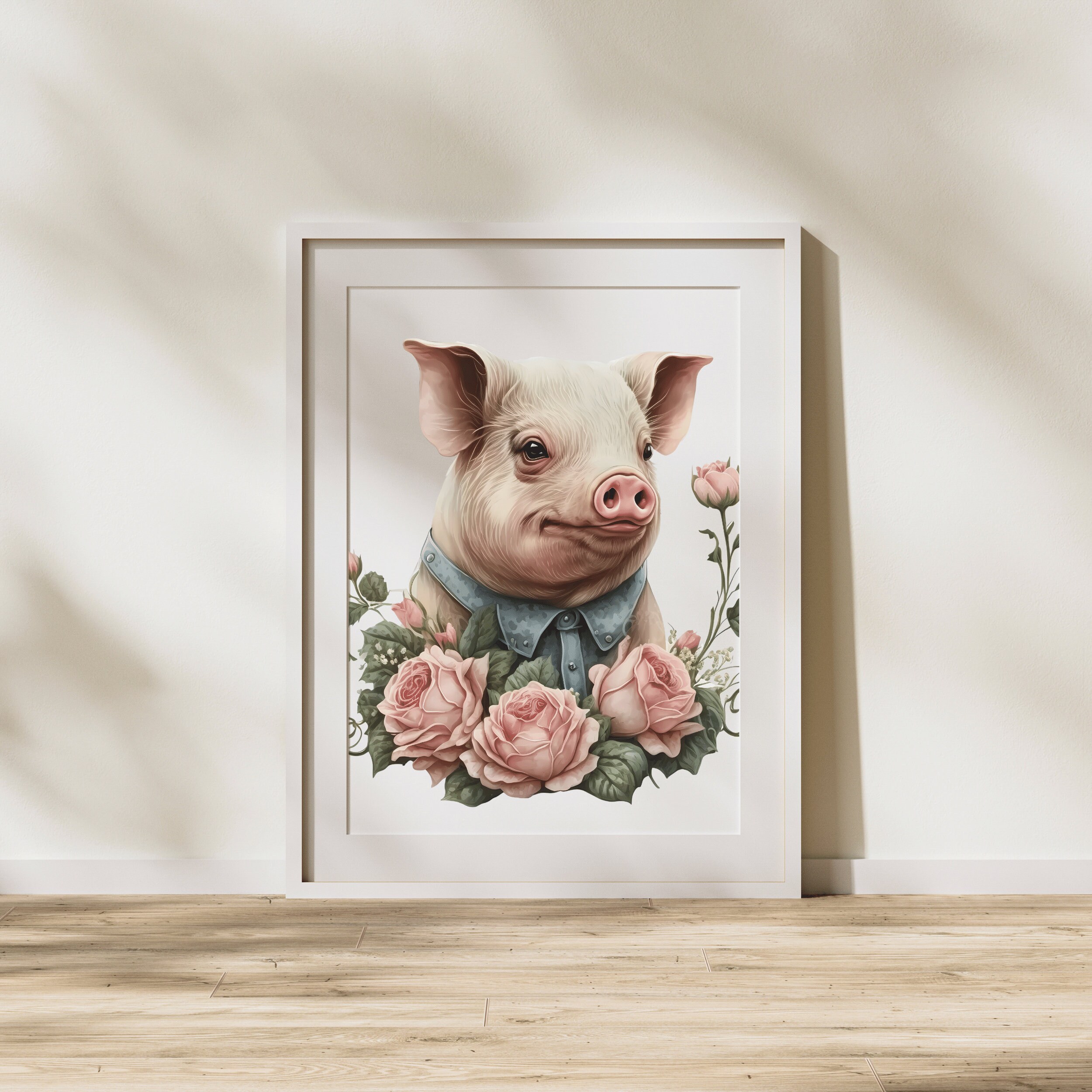 12 Floral Pig Clipart Pack Piglets Pigs Flowers in - Etsy.de