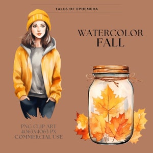 Watercolor Fall PNG Clipart, Full Commercial Use With Instant Download ...