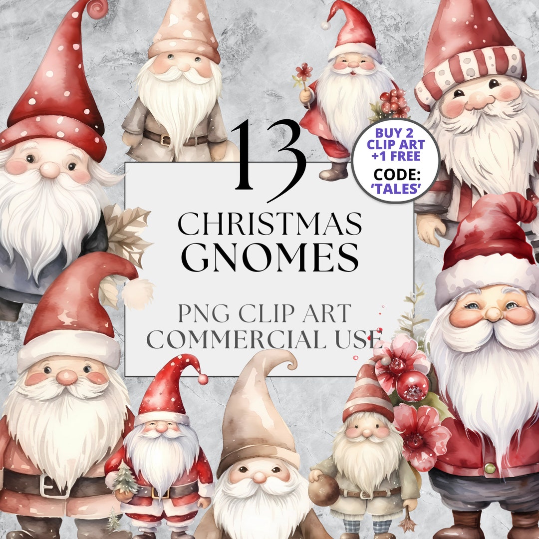 Christmas Gnome Clipart Santa Gnome Clipart Winter Clipart Christmas ...