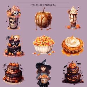 40 Halloween Food Clipart - Candy Cupcakes Cake Kids Halloween Clipart ...