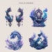 10 Blue & Purple Mermaid Clipart Pack | PNG | Fairytale Clip Art ...