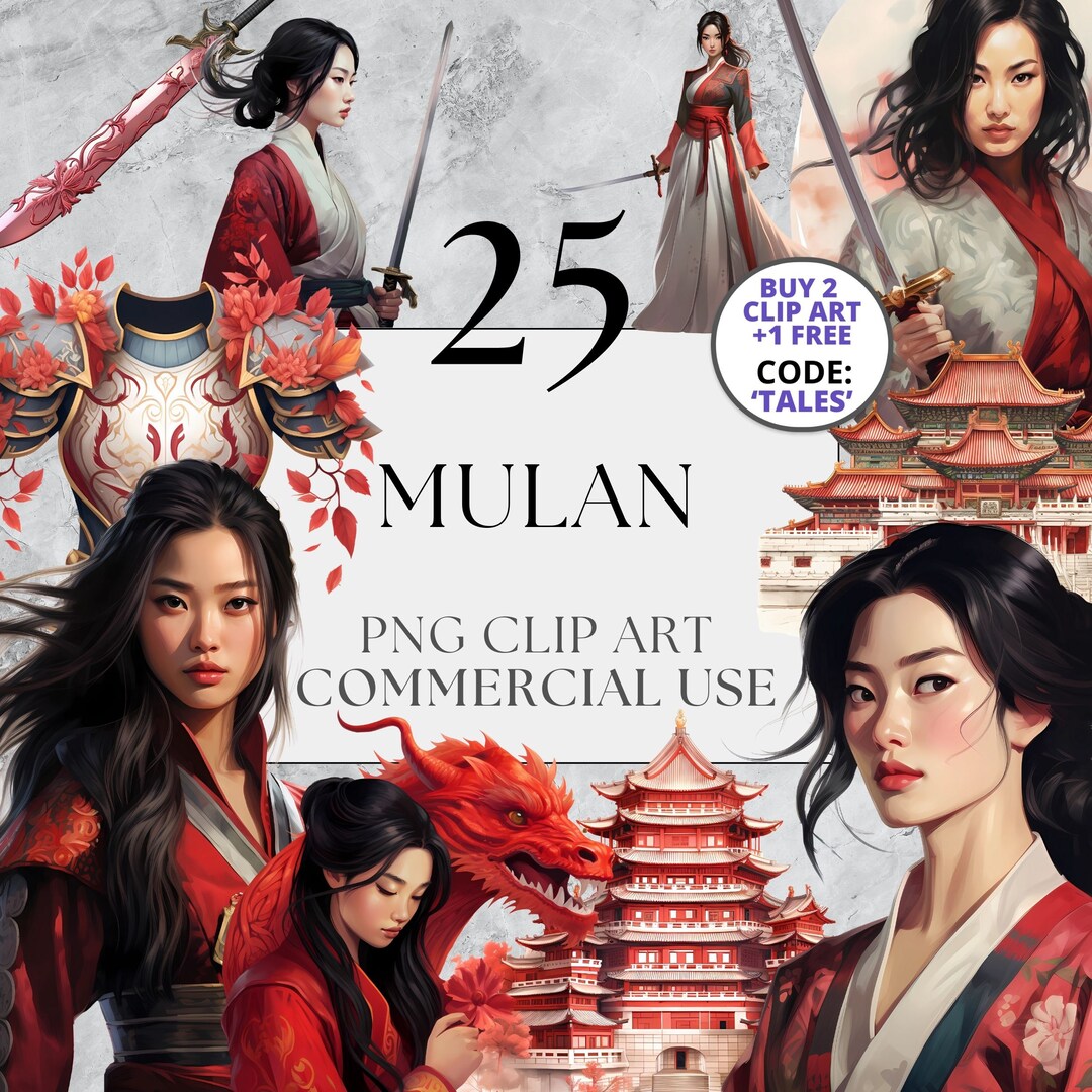 Mulan Clipart, Chinese Dragon Princess - PNG Clipart With Full ...