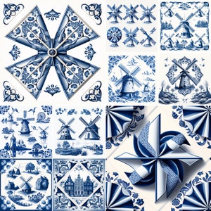 Delft Blue Architecture Patterns | Digital Paper | Printable ...