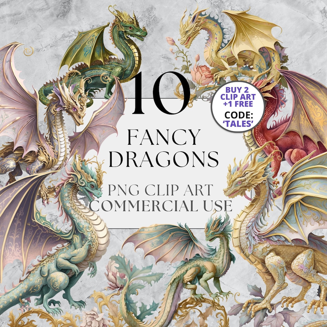 Fancy Dragon Clipart Dragon PNG Royal Dragon Clipart Fantasy Clipart ...