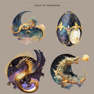 Celestial Dragon Clipart Watercolor Dragon Clipart Fantasy Clipart ...