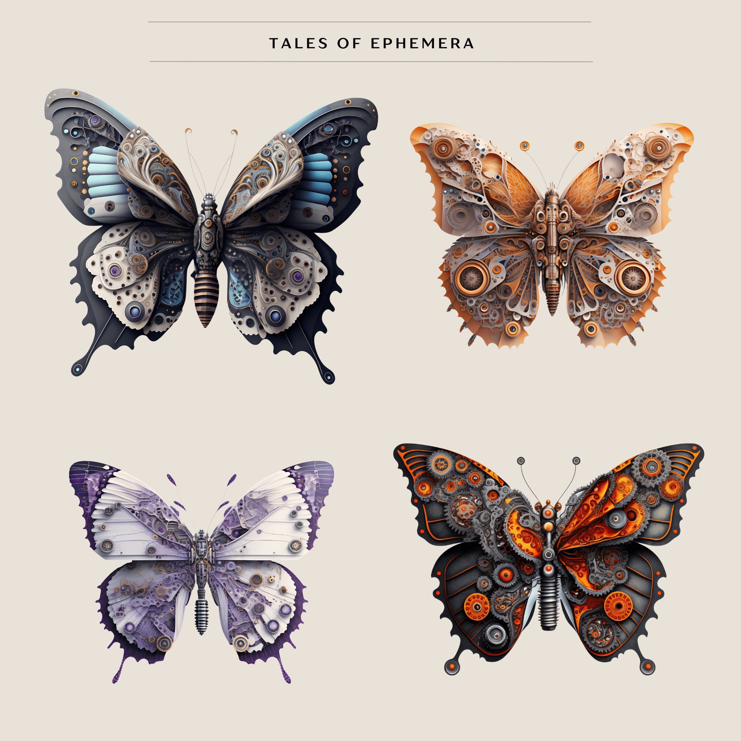 15 Mechanical Butterfly Clipart PNG Full Commercial Use - Etsy Australia