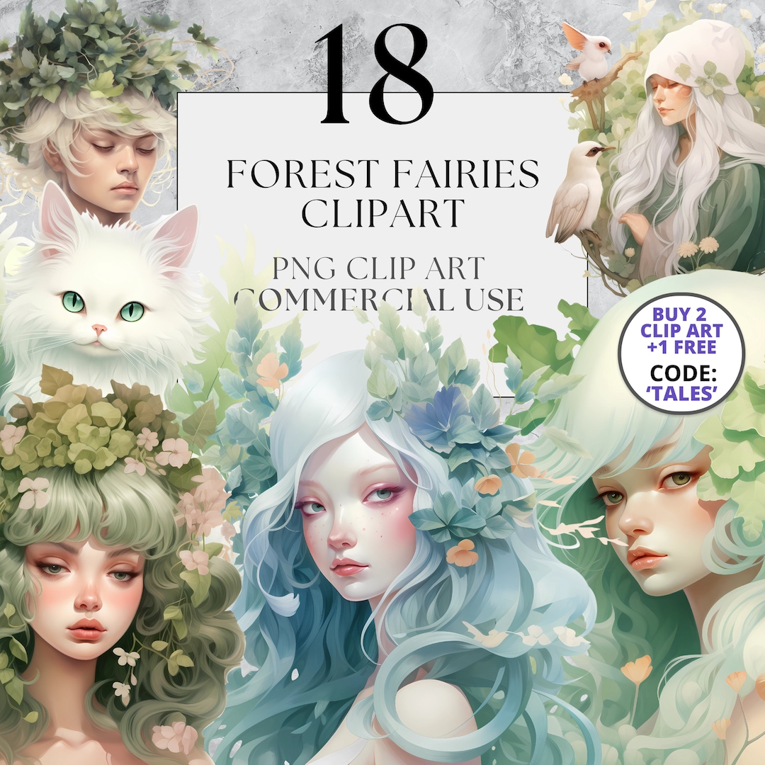 Forest Fairy Clipart Pack, Nature Fairy Clipart, PNG Clipart With Full ...