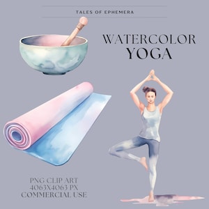 Watercolor Yoga Meditation Clipart, PNG Full Commercial Use, Watercolor ...