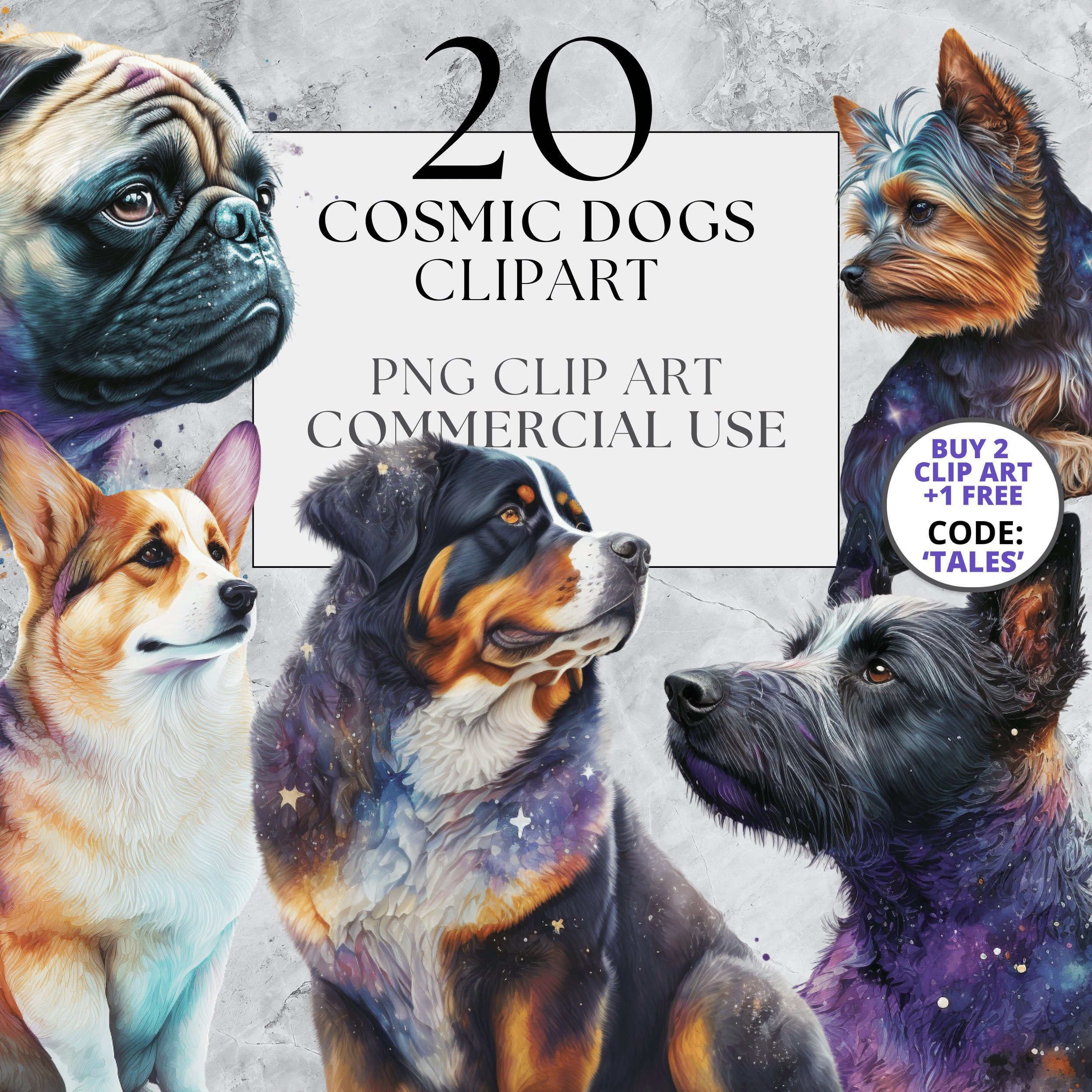20 Cosmic Dog Clipart PNG & Full Commercial Use Beautiful - Etsy
