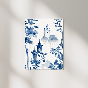 Watercolor Delft Blue Patterns Digital Download Printable Backgrounds ...