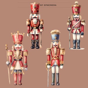Classic Nutcracker Clipart Pack, Festive Christmas Decor Nutcrackers ...