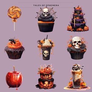 40 Halloween Food Clipart - Candy Cupcakes Cake Kids Halloween Clipart ...