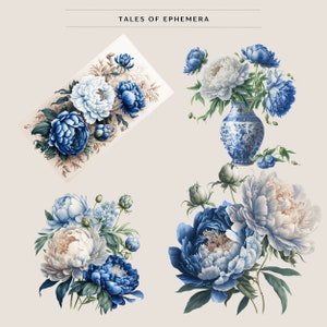 Blue Peony Clipart White Peony Clipart Peony Flower Clipart Peony PNG ...