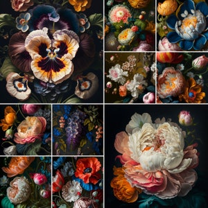 Flower Still Life Digital Paper Images Printable Backgrounds for ...