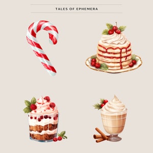 Festive Christmas Dessert Clipart Pack, Christmas Clipart, Festive ...
