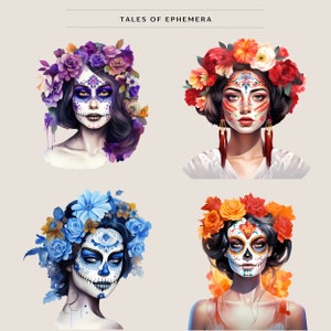 Dia De Los Muertos Clipart, Day of the Dead Clipart, Halloween Clipart ...