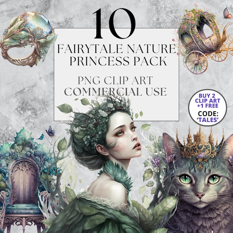10 Nature Princess Pack | PNG | Beautiful Fairytale Clip Art ...