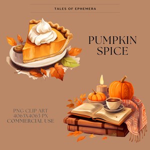 25 Pumpkin Spice Clipart, PNG, Full Commercial Use, Watercolor Cozy ...
