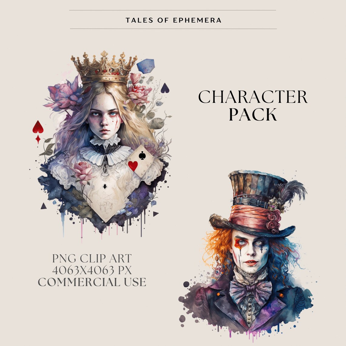 30 Alice In Wonderland Character Clipart PNG Fairytale Clip - Etsy España